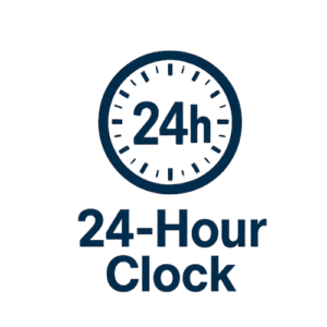 24 Hour Time Chart (Military time chart) - 24 hour clock